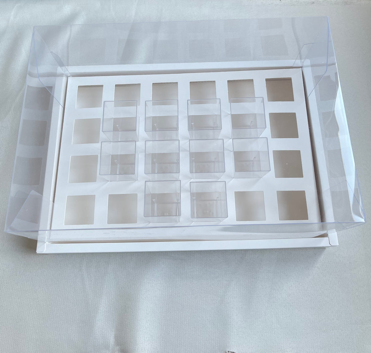 Transparent Dessert Cup/Shot Boxes with White Base (10 Pack) – 3 Sizes ...