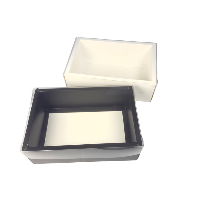 Clear Lid Deep Border Box - 24 x 16 x 8 cm - Bulk – Sweet Treats Packaging