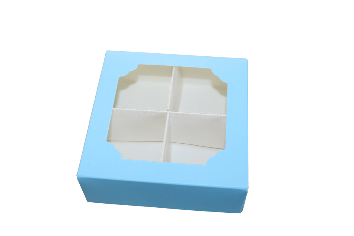 Baby Blue Small Empty Boxes with inserts- 10x10x3.5cm – Sweet Treats ...
