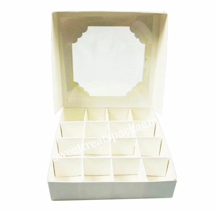 White Window Boxes With Inserts - 15x15x3.5 cm – Sweet Treats Packaging