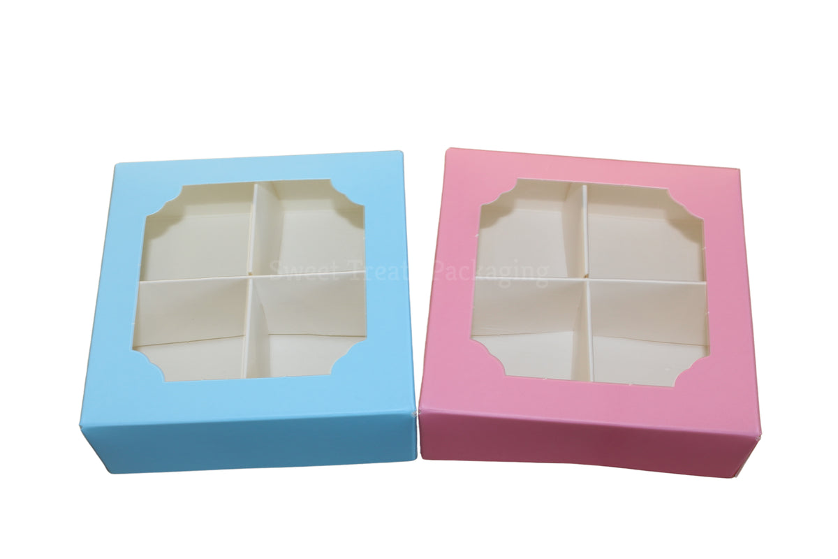 Baby Blue Small Empty Boxes with inserts- 10x10x3.5cm – Sweet Treats ...