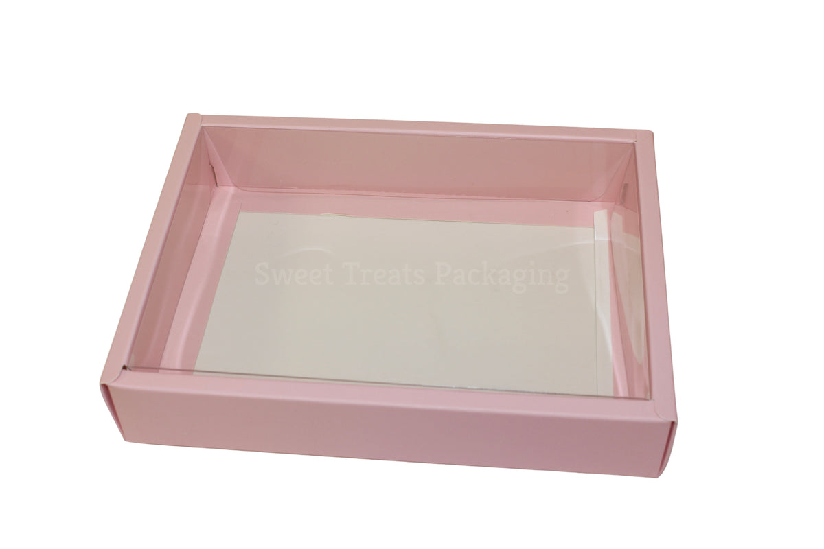 Clear Lid Border Boxes - 17x12x3.5cm – Sweet Treats Packaging
