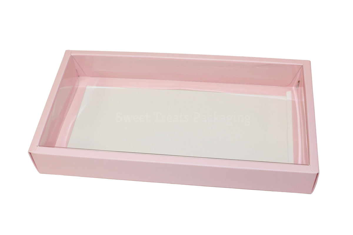 Clear lid border boxes - 24x12x3.5cm – Sweet Treats Packaging