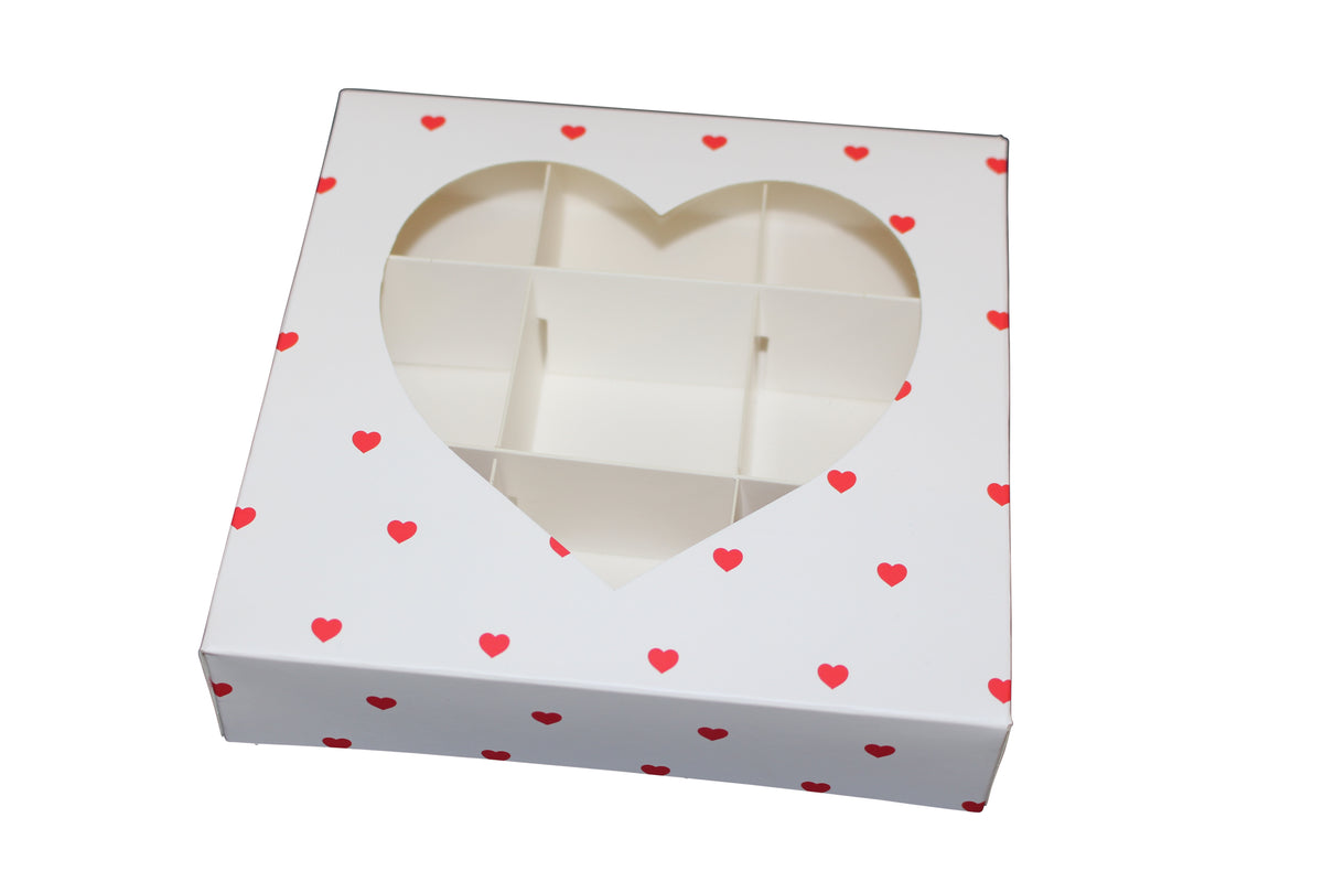 Empty Red Heart Window Box with inserts - 15x15x3.5cm – Sweet Treats ...